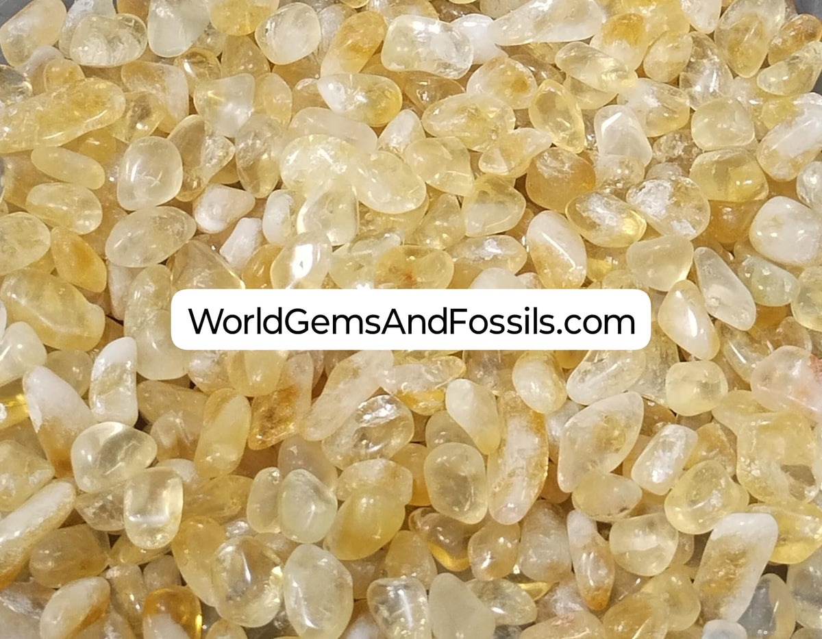 Citrine Tumbled Stone 1 lb 1st Quality 1/2" — World Gems And Fossils
