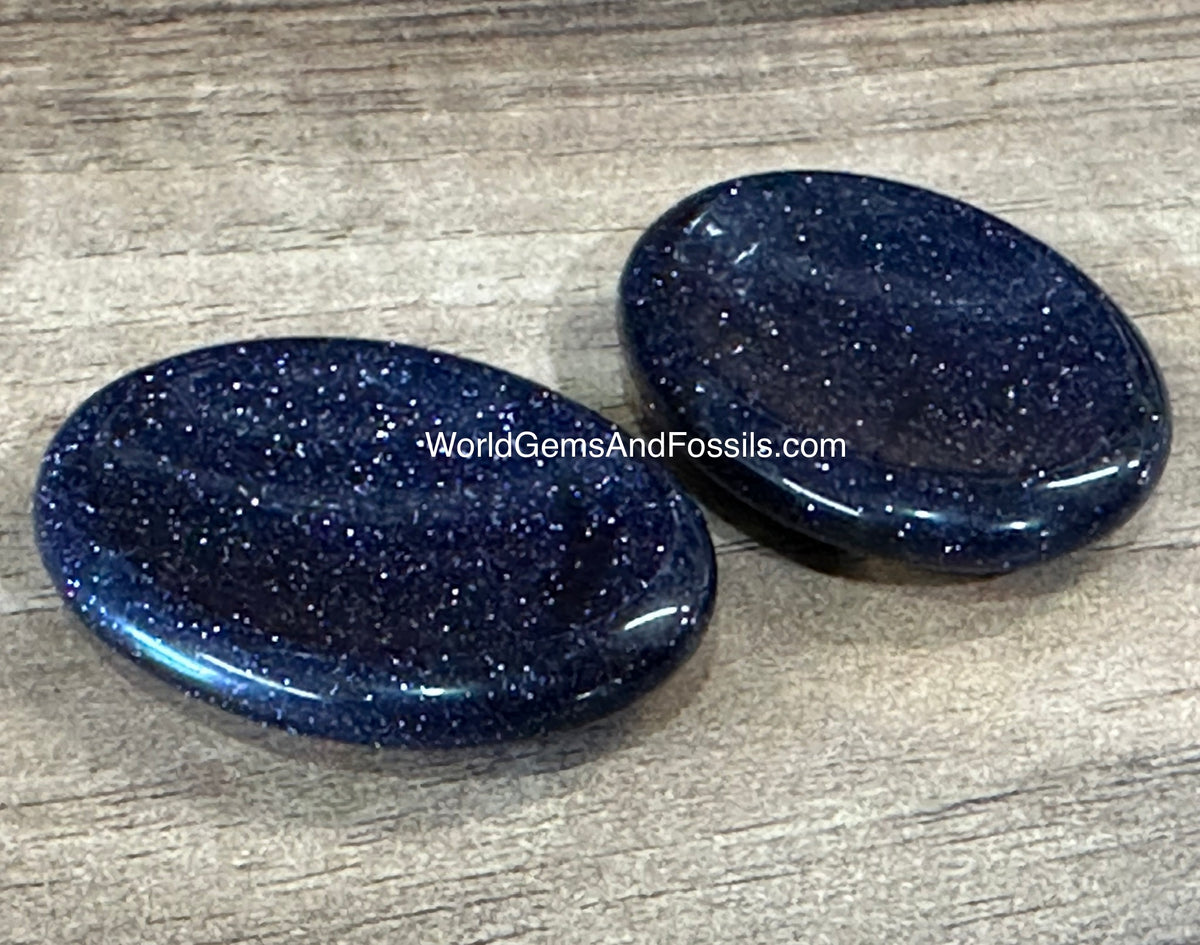 Blue Goldstone Worry Stone — World Gems And Fossils