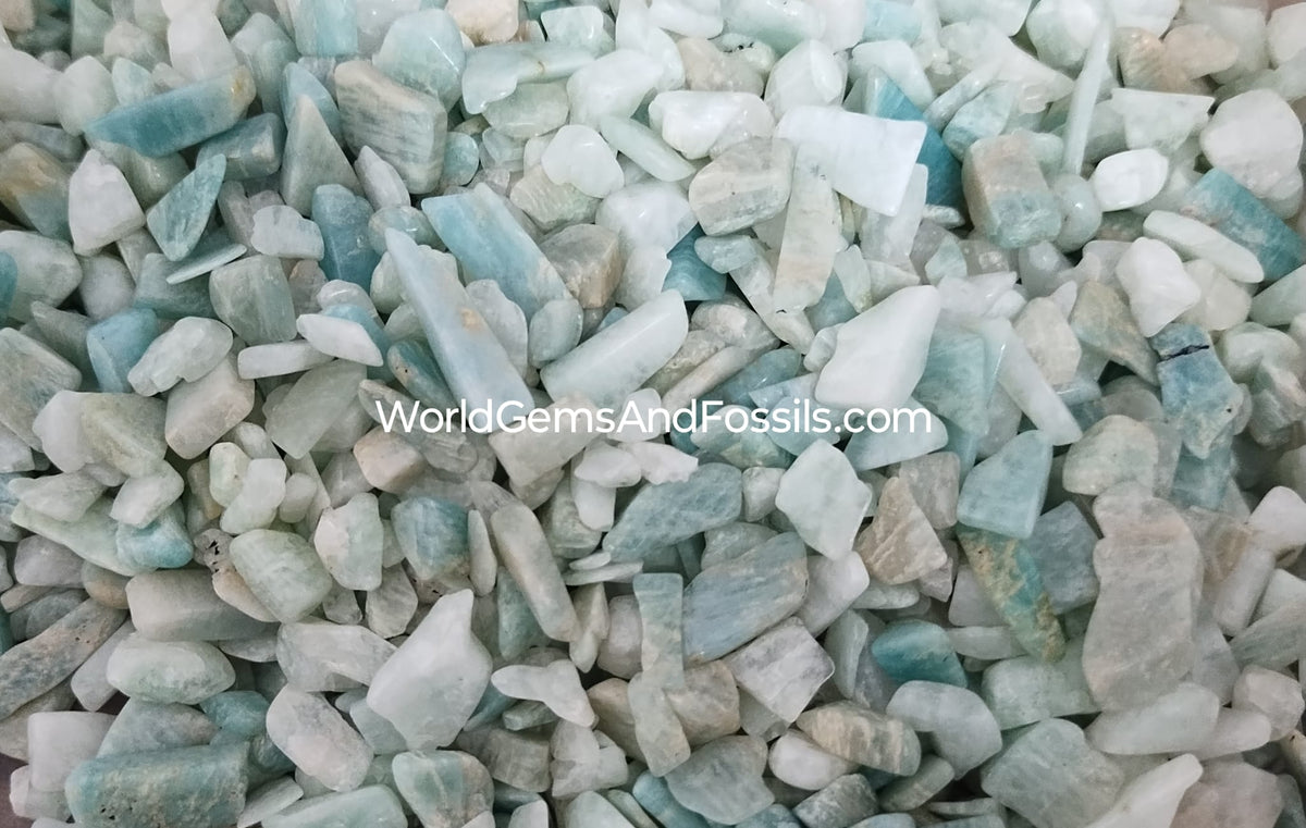 Amazonite Chip Stone 6-9mm 1 lb — World Gems And Fossils