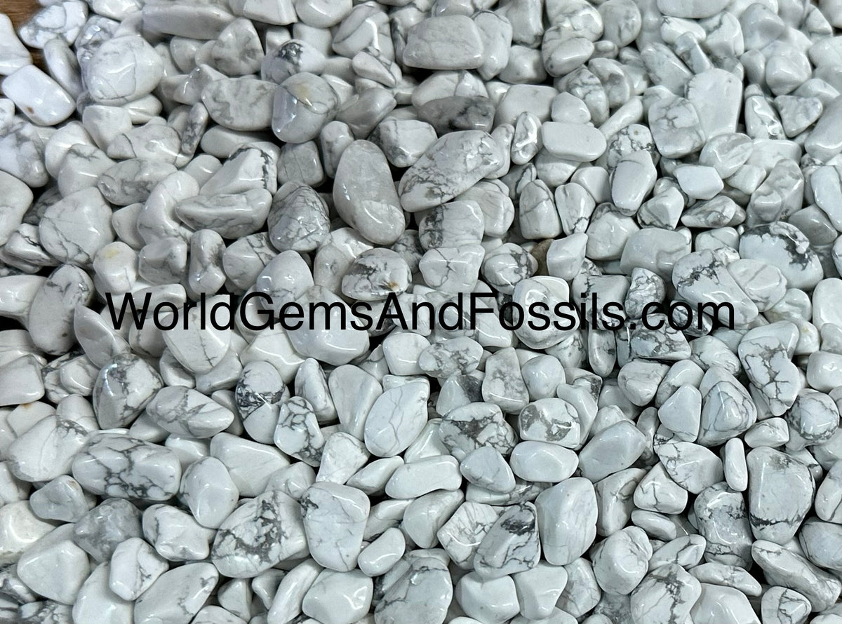White Howlite Chip Stones 7-12mm 1 lb — World Gems And Fossils