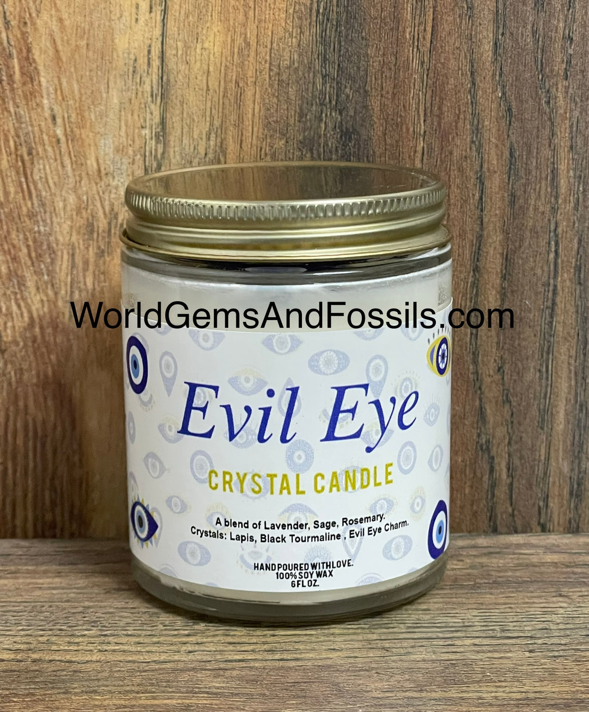 Evil Eye Candle With Evil Eye Pendant — World Gems And Fossils