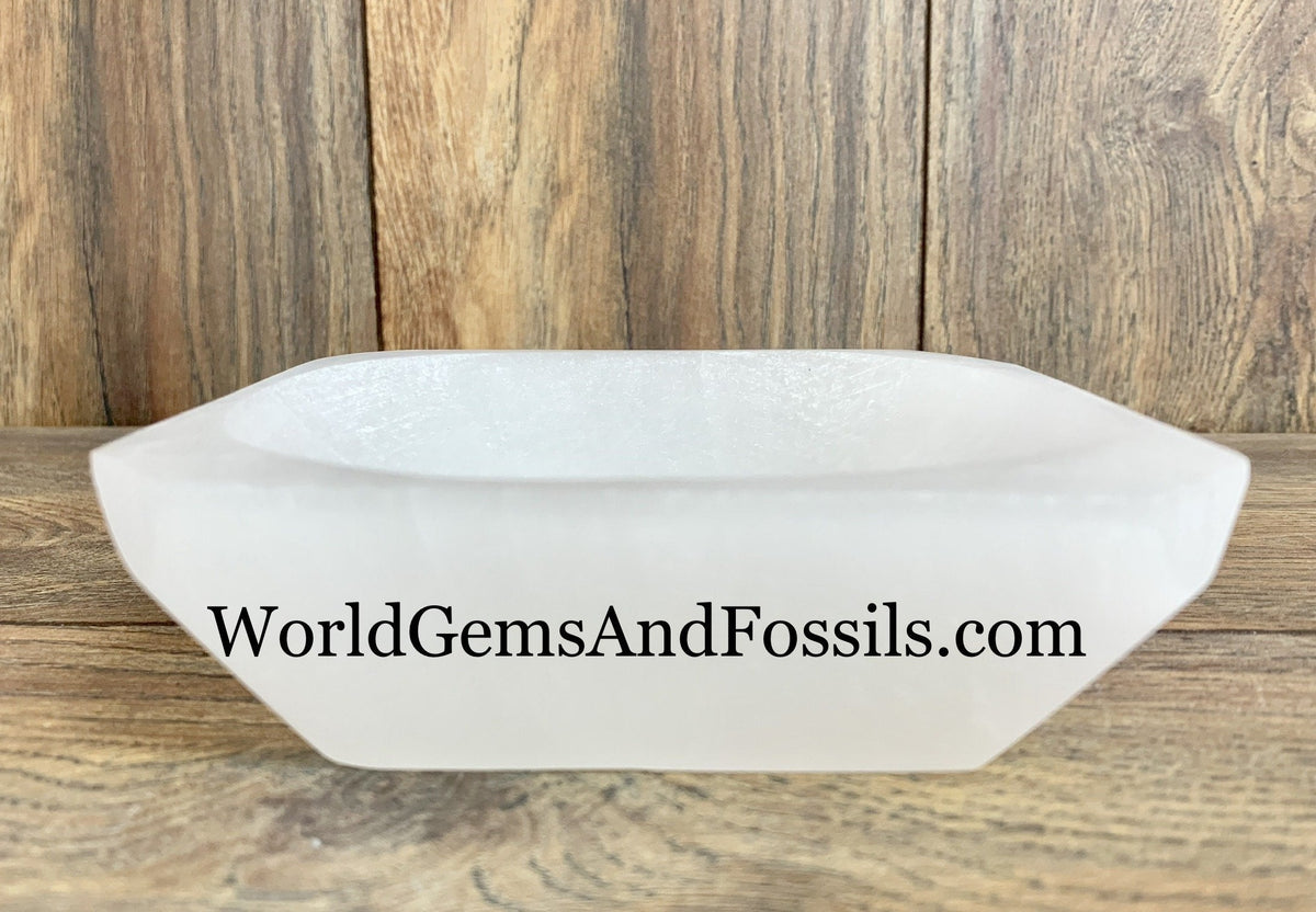 Selenite Bowl Square 4" Box/40Pcs — World Gems And Fossils