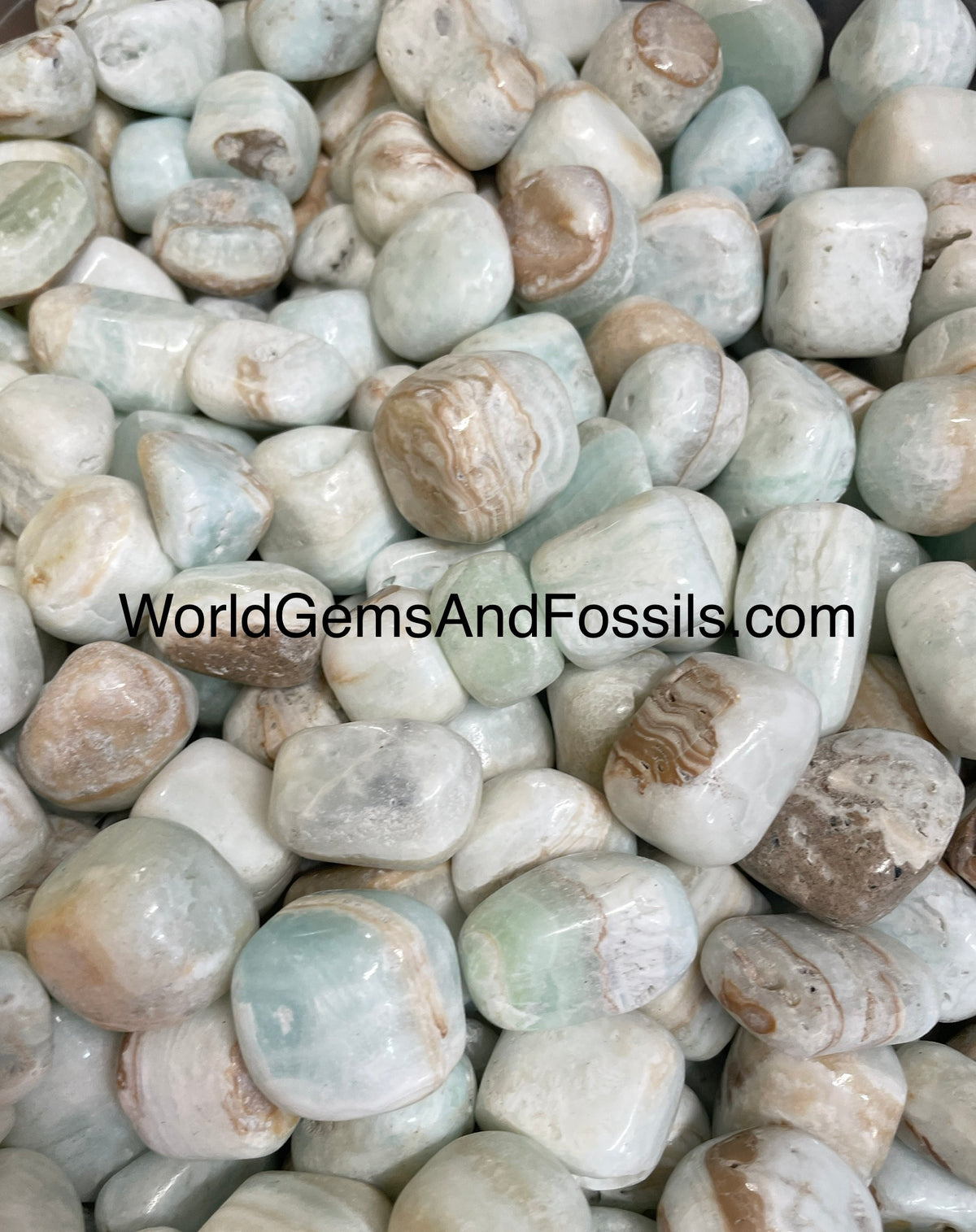 Caribbean Calcite Tumbled Stone 1 lb — World Gems And Fossils