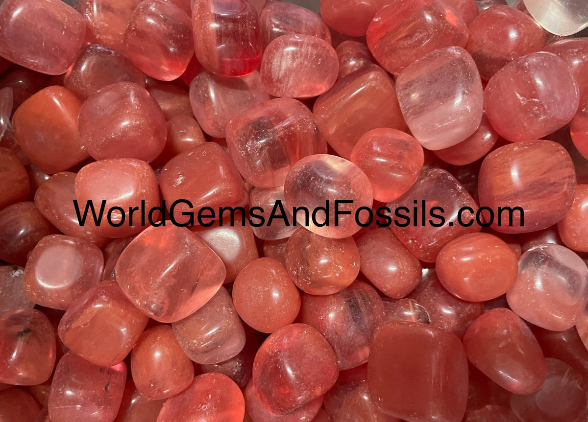 Watermelon Quartz Tumbled Stone 1 lb — World Gems And Fossils