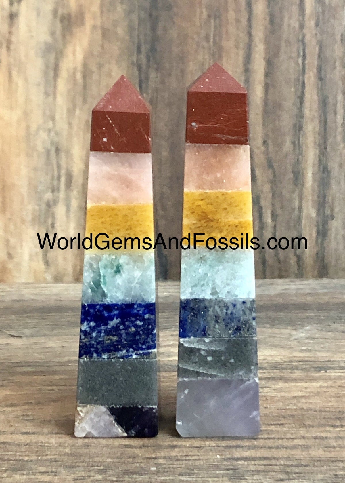 7 Chakra Obelisk 3" — World Gems And Fossils