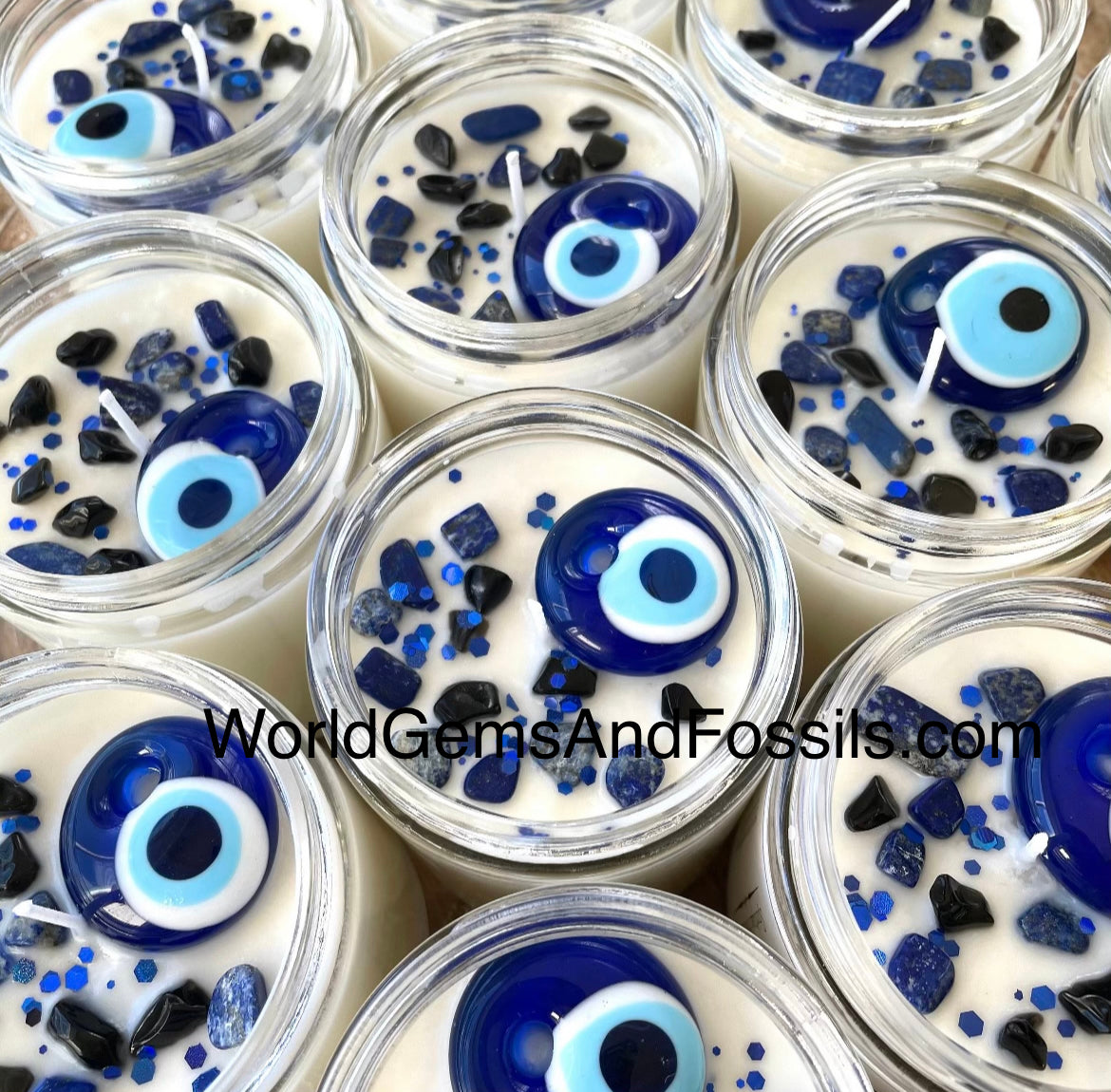 Evil Eye Candle With Evil Eye Pendant — World Gems And Fossils