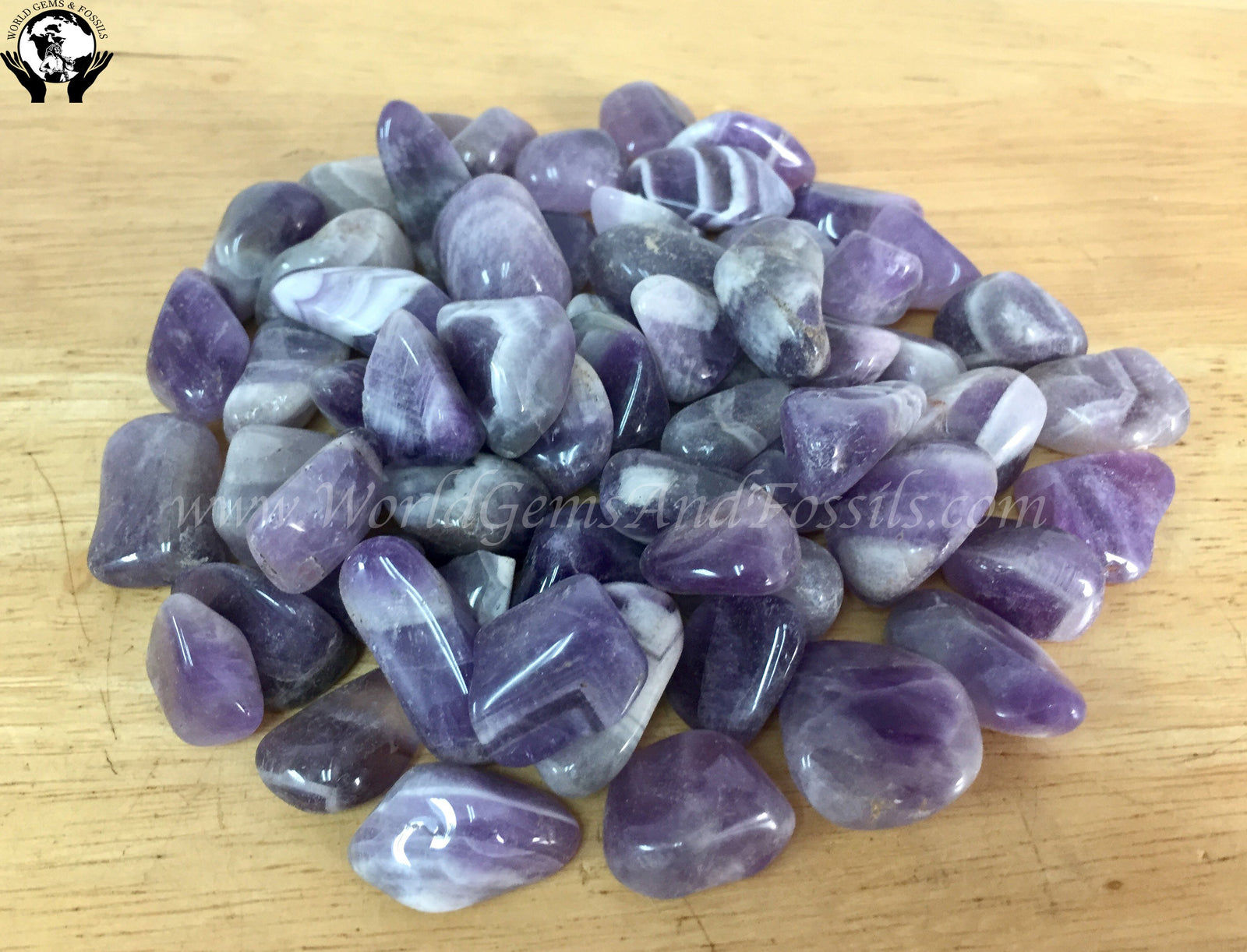 Amethyst Tumbled Stone 1 lb Banded