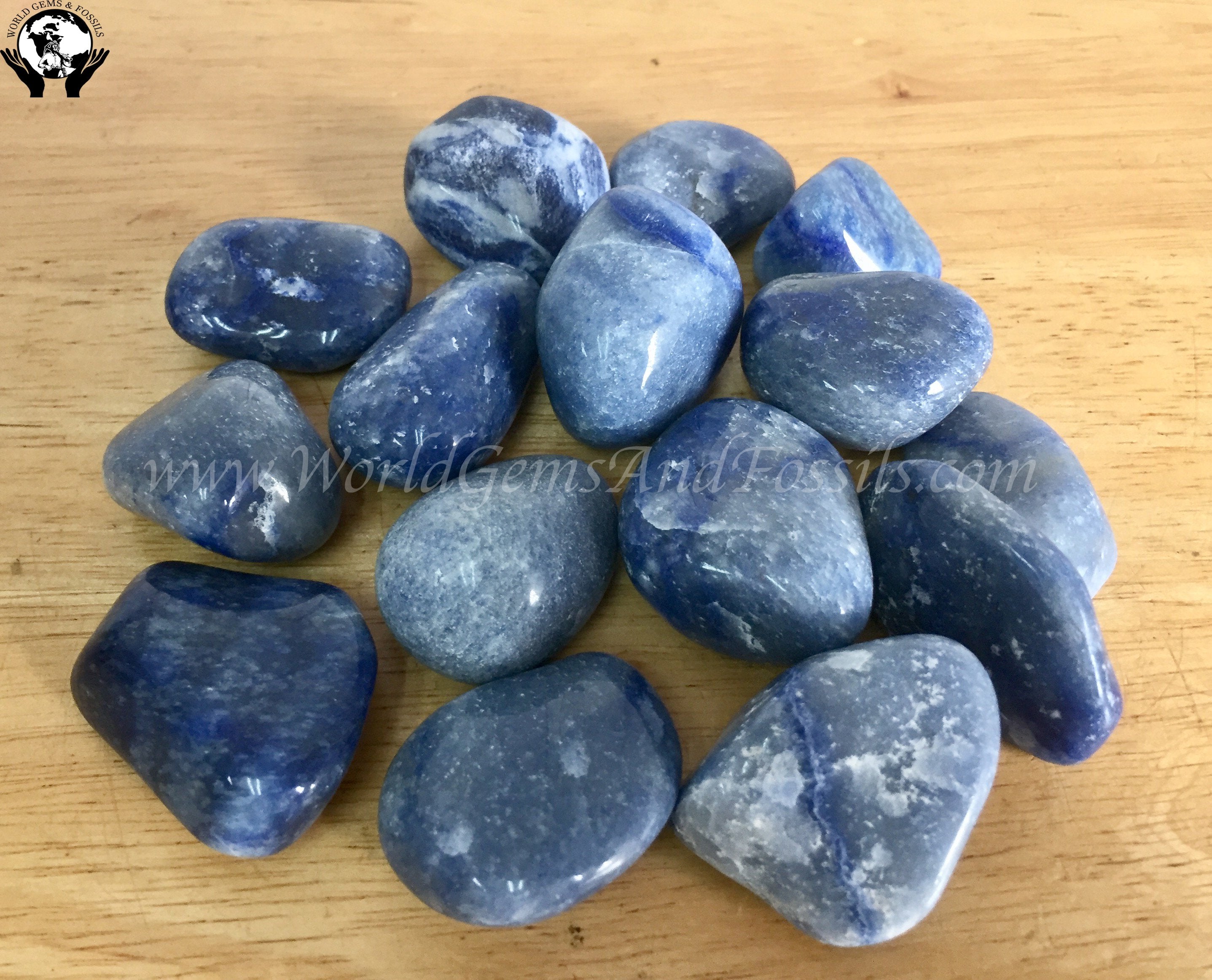Blue Quartz Tumbled Stones