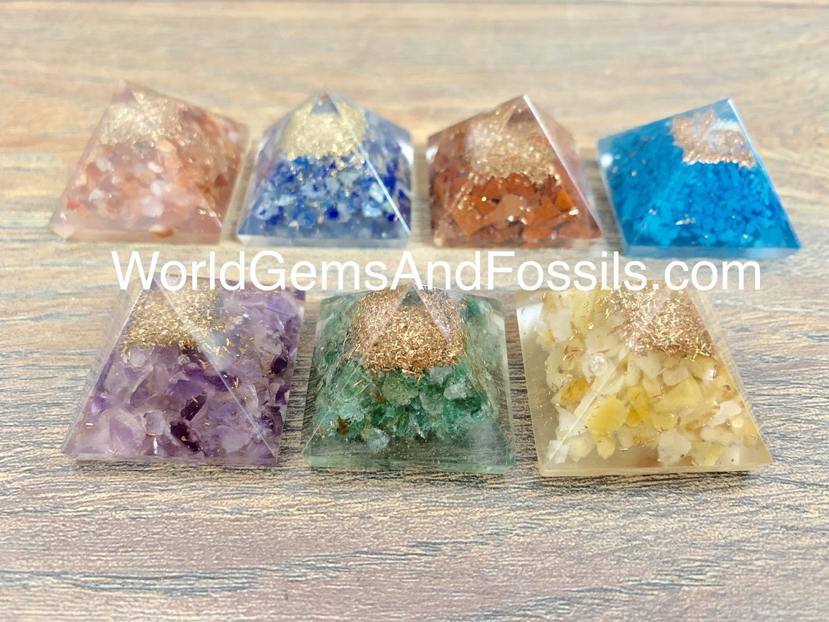 Chakra Orgone Pyramid Sets — World Gems And Fossils