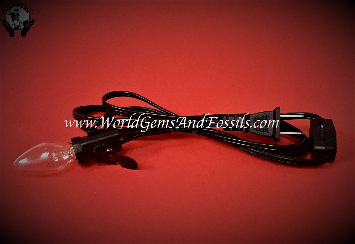 Electric Cord And Bulb White — World Gems And Fossils