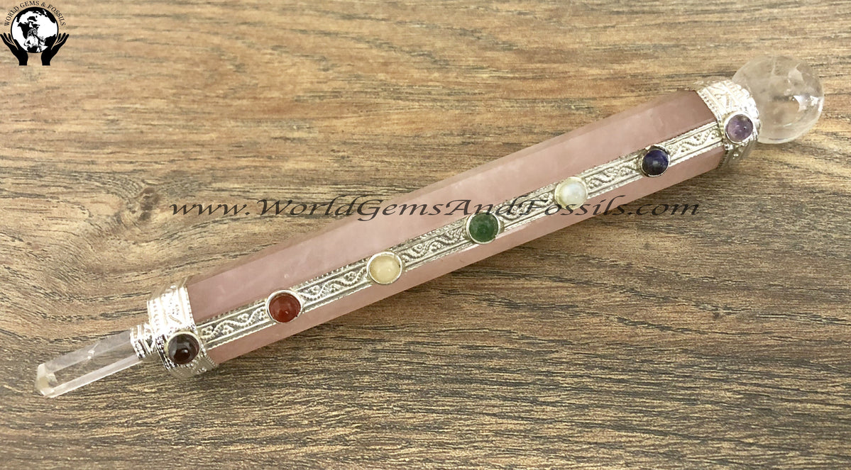 Rose Quartz Chakra Healing Wand — World Gems And Fossils
