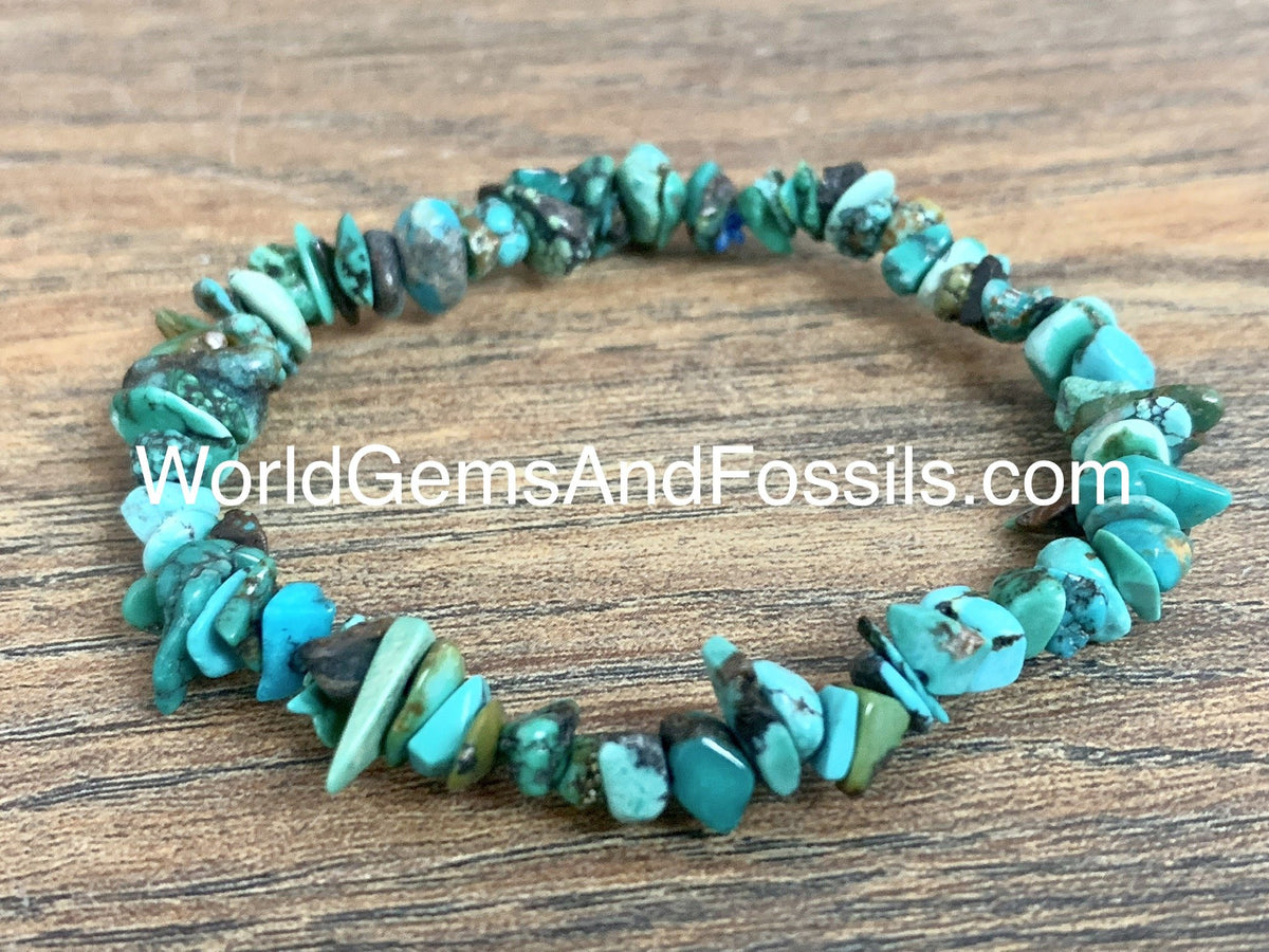 Turquoise Chip Bracelet — World Gems And Fossils