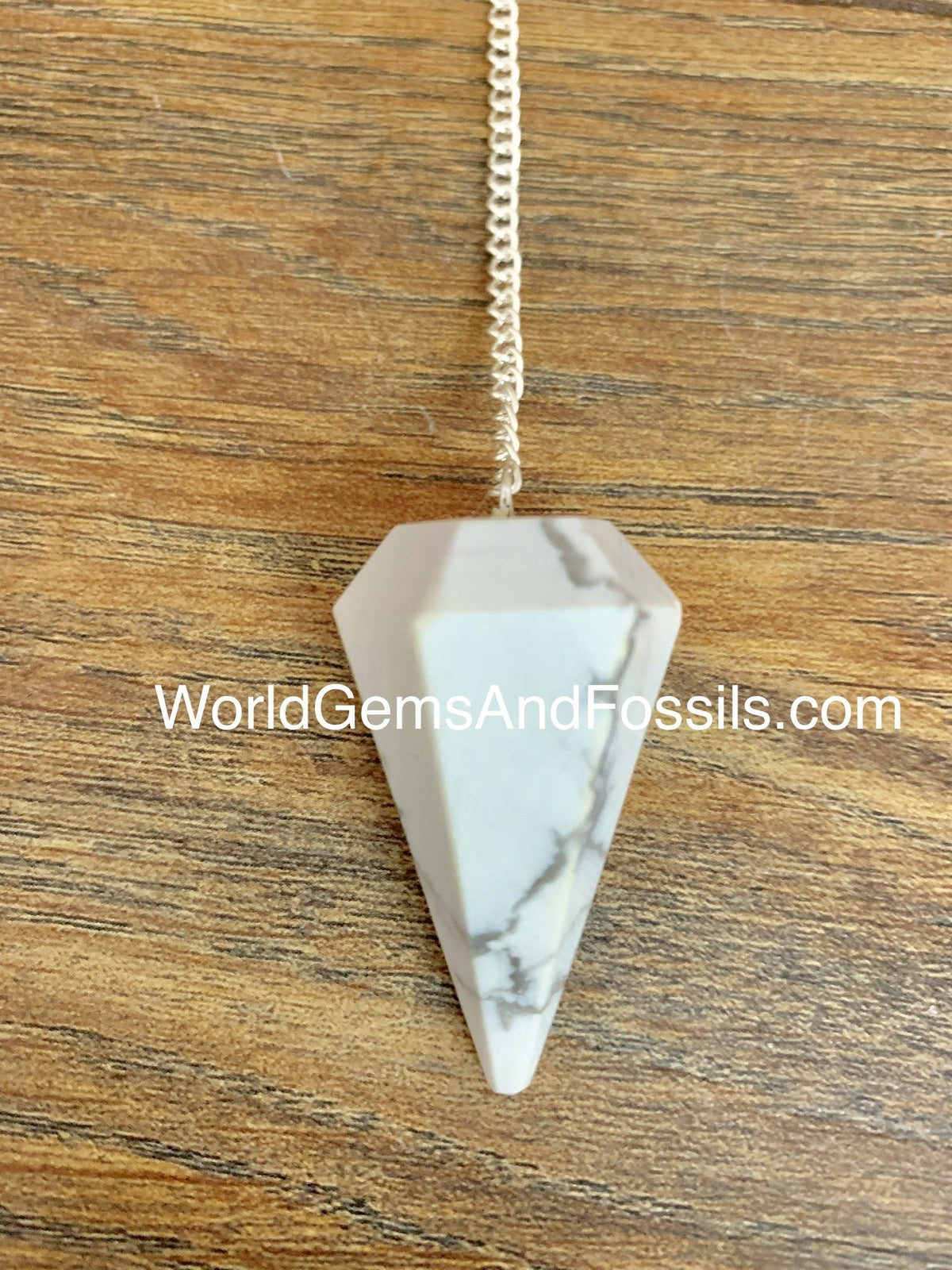 White Howlite Pendulum — World Gems And Fossils