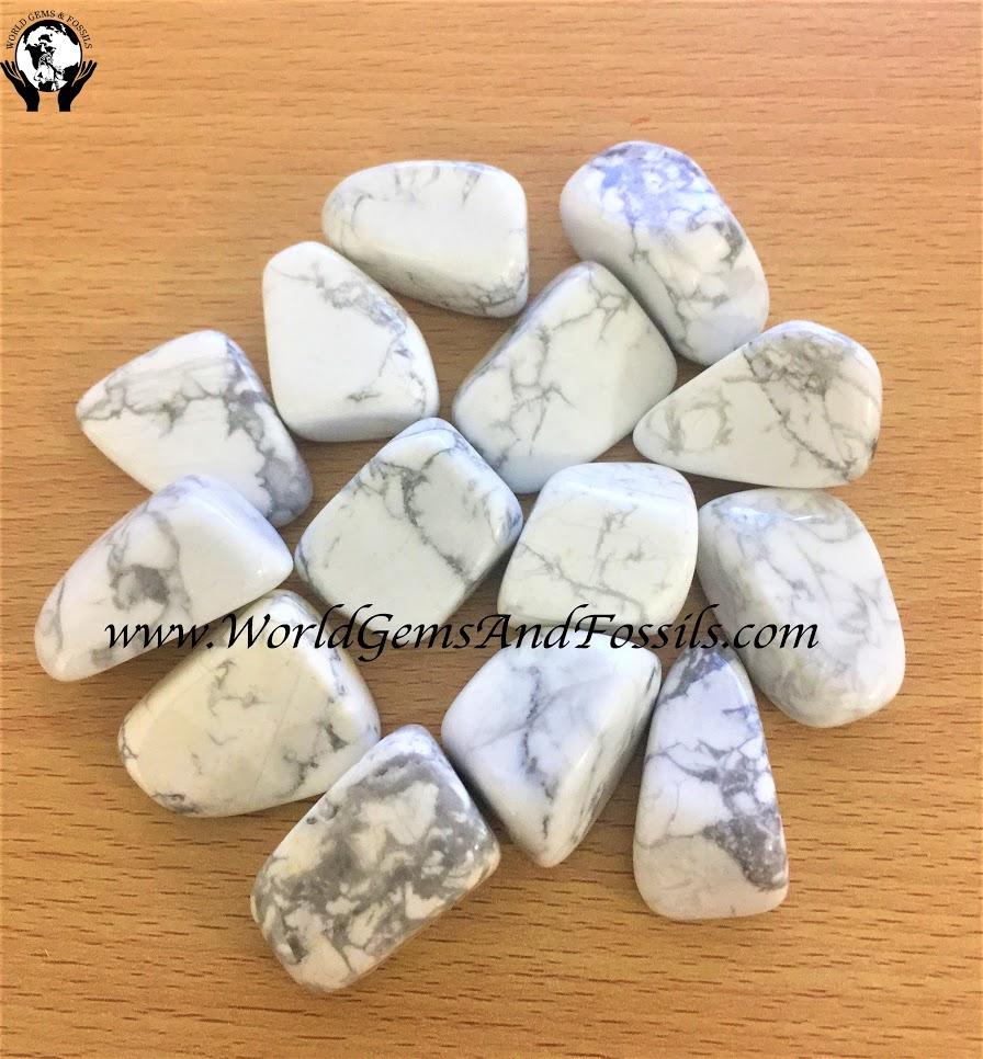 White Howlite Tumbled Stone 1 lb — World Gems And Fossils
